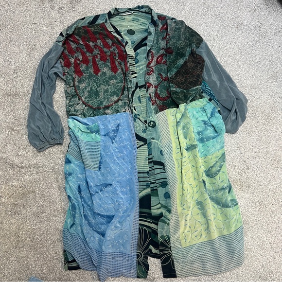 Kantha Bae | Sweaters | Kantha Bae Kimono Silky Art To Wear Artsy Boho ...